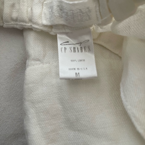 CP Shades | Shorts | Linen White Long Short Zip Fly 2 Pockets Side No ...
